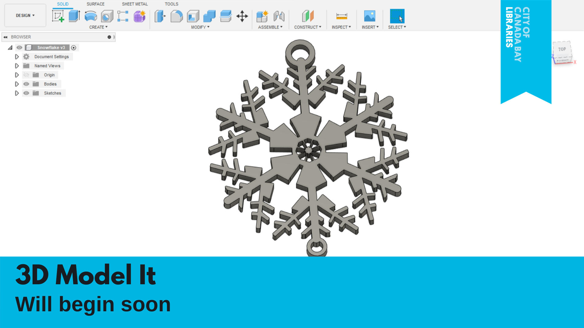 Create a snowflake ornament in Fusion 360 | 3D Printers at Open Maker ...
